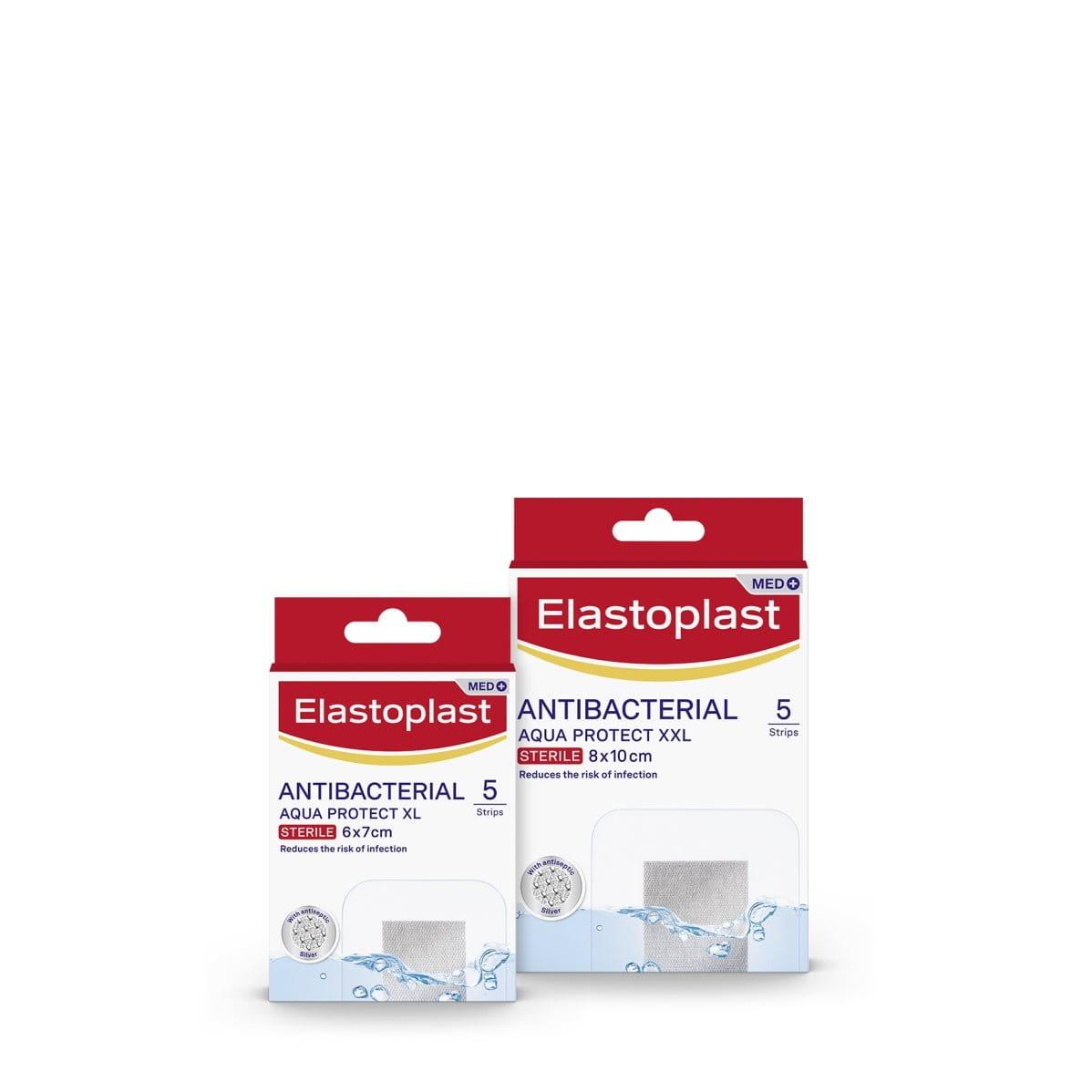 Elastoplast Antibacterial Aqua Protect XL/XXL MED+